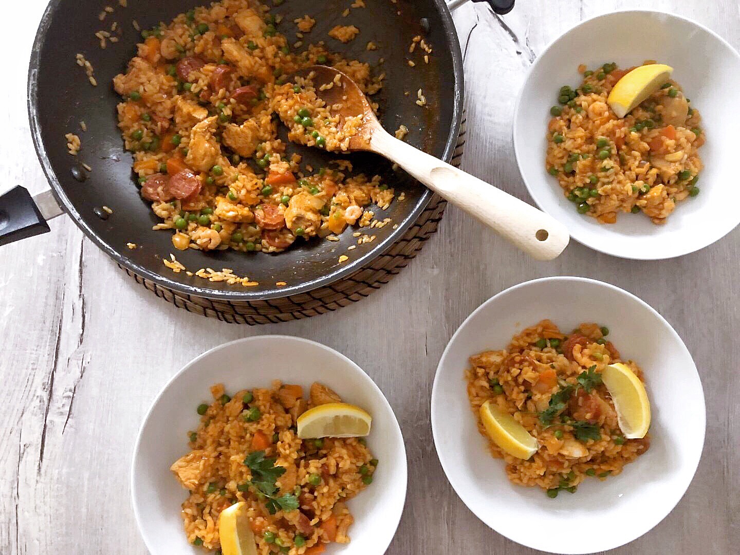 Chicken, Chorizo & Prawn Paella Recipe